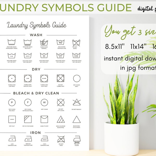 Laundry Symbols - Etsy