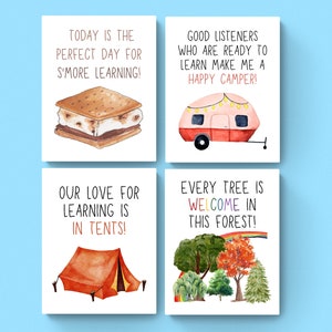 SET of 4 POSTERS in 3 SIZES Camping Outdoor Themed Elementary Classroom ...