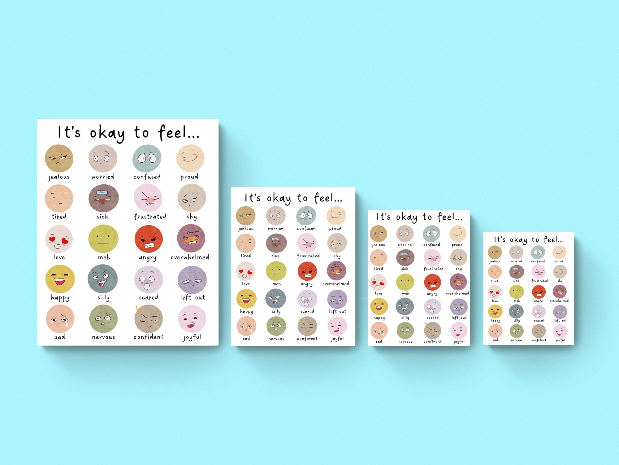 4 Sizes-feelings Chart-classroom Emotions Decor-class - Etsy Australia