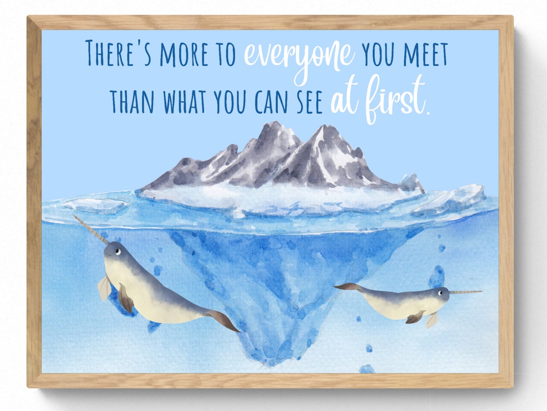 4 SIZES Kindness Friendship Narwhal Iceberg Print-classroom Decor ...