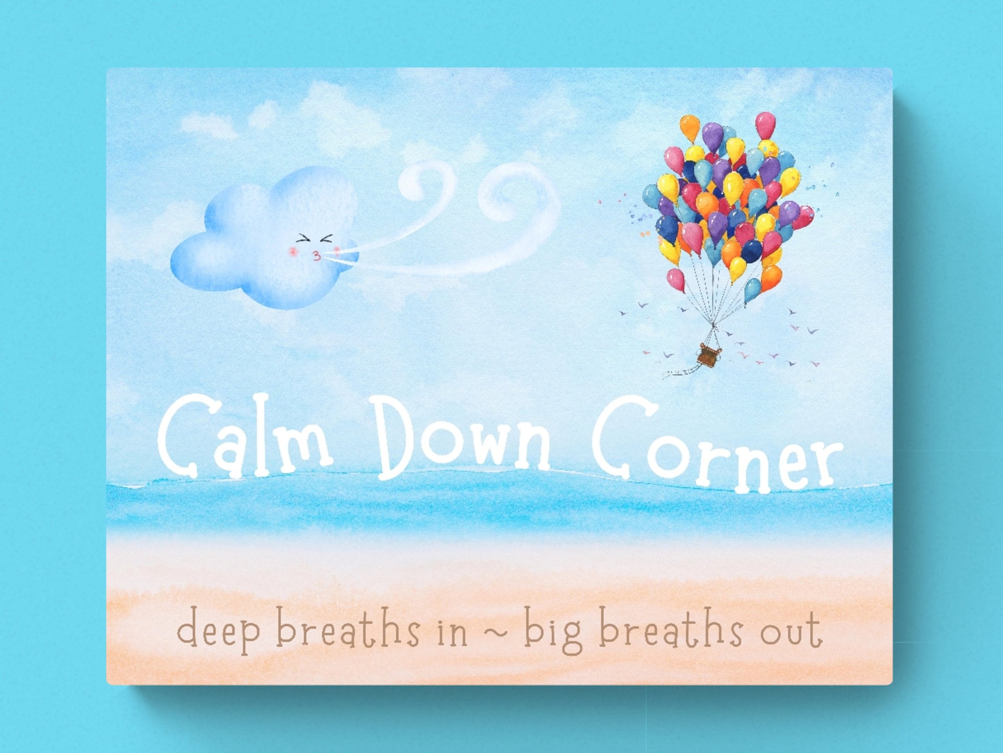 SET of 4 POSTERS in 4 SIZES! Calm Down Corner Ocean Themed Classroom ...