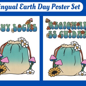 Printable Spanish + English Earth Day Poster Set-retro-esl ...