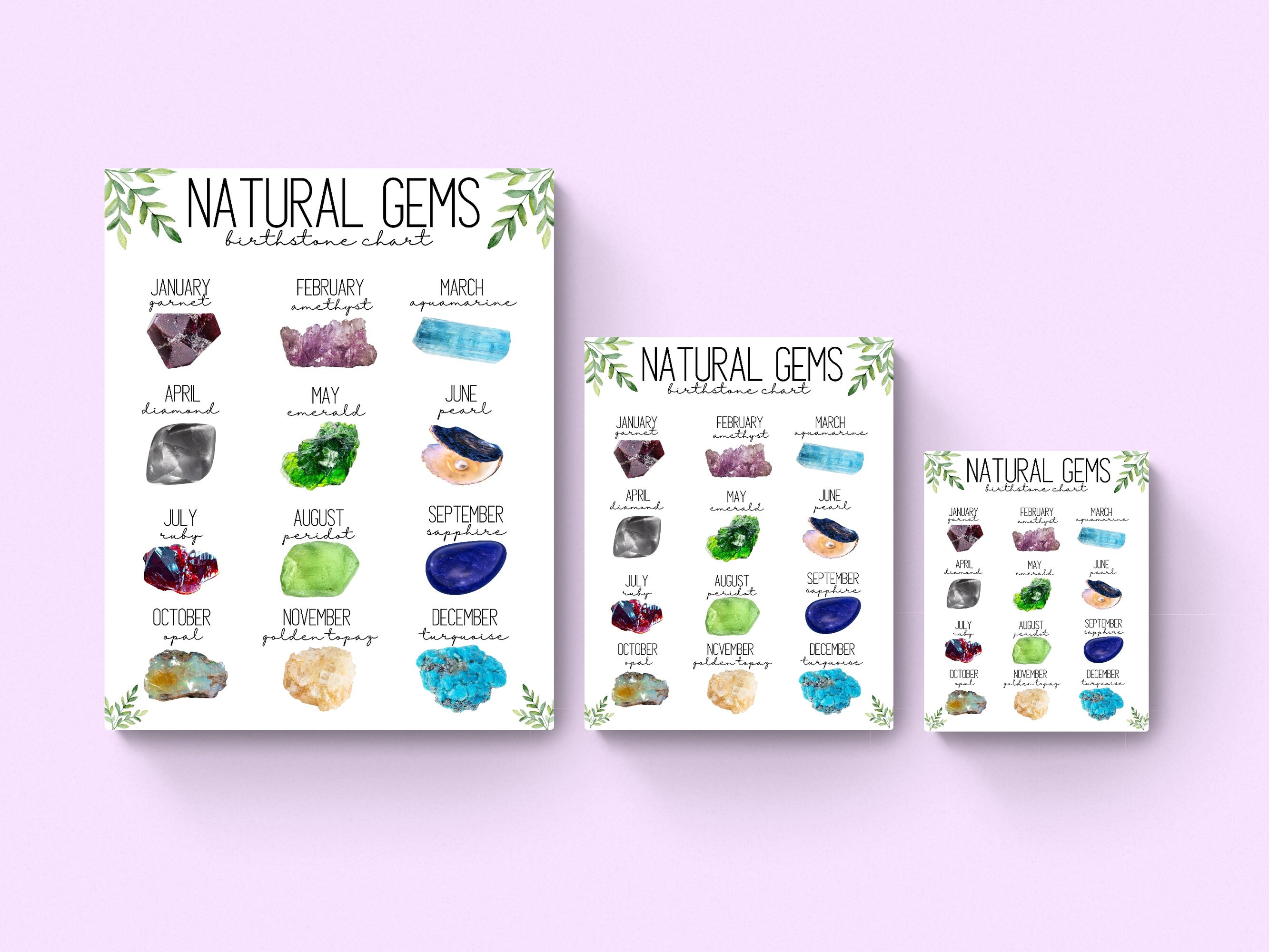 Natural Gemstone Chart
