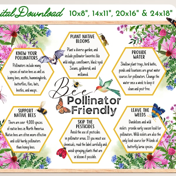 Pollinator Friendly Garden Sign - Etsy