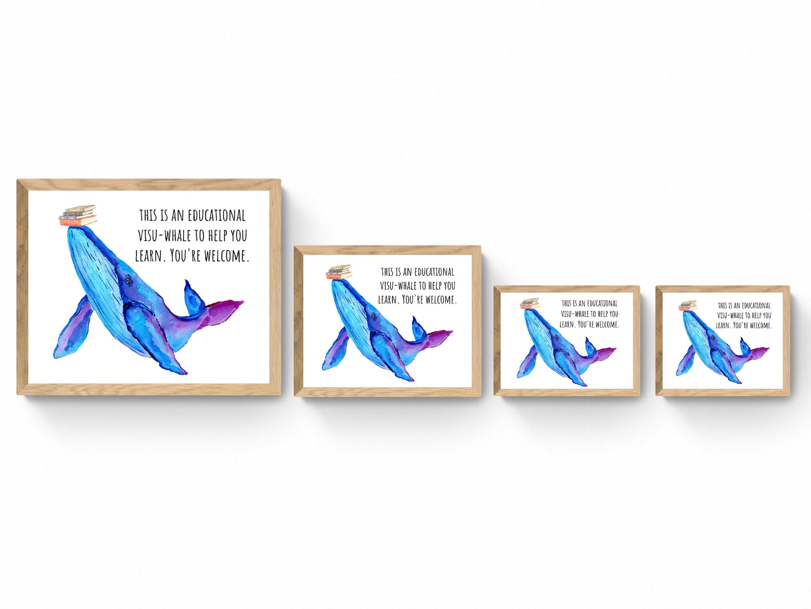 4 Sizes-funny Classroom Decor-pun Whale Visual Print-class Humor-funny ...