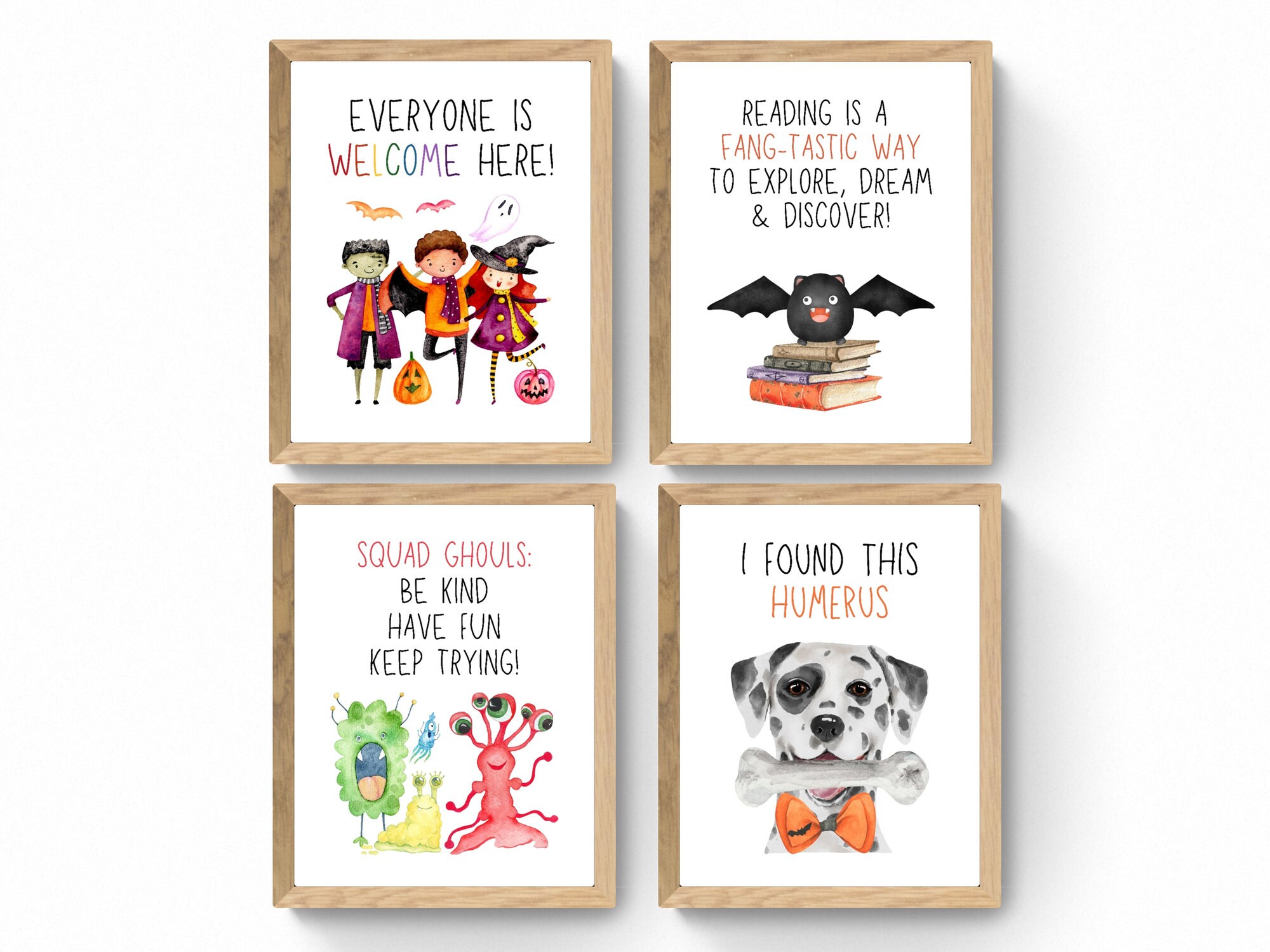SET of 4 POSTERS in 4 SIZES Halloween Fall Themed Elementary - Etsy