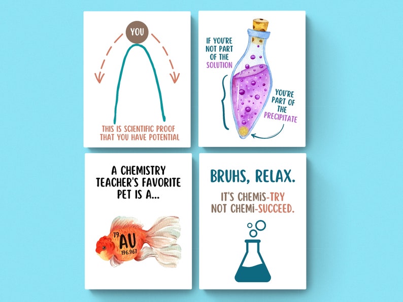 Set of 4 Science Prints in 5 Sizes Chemistry Classroom - Etsy