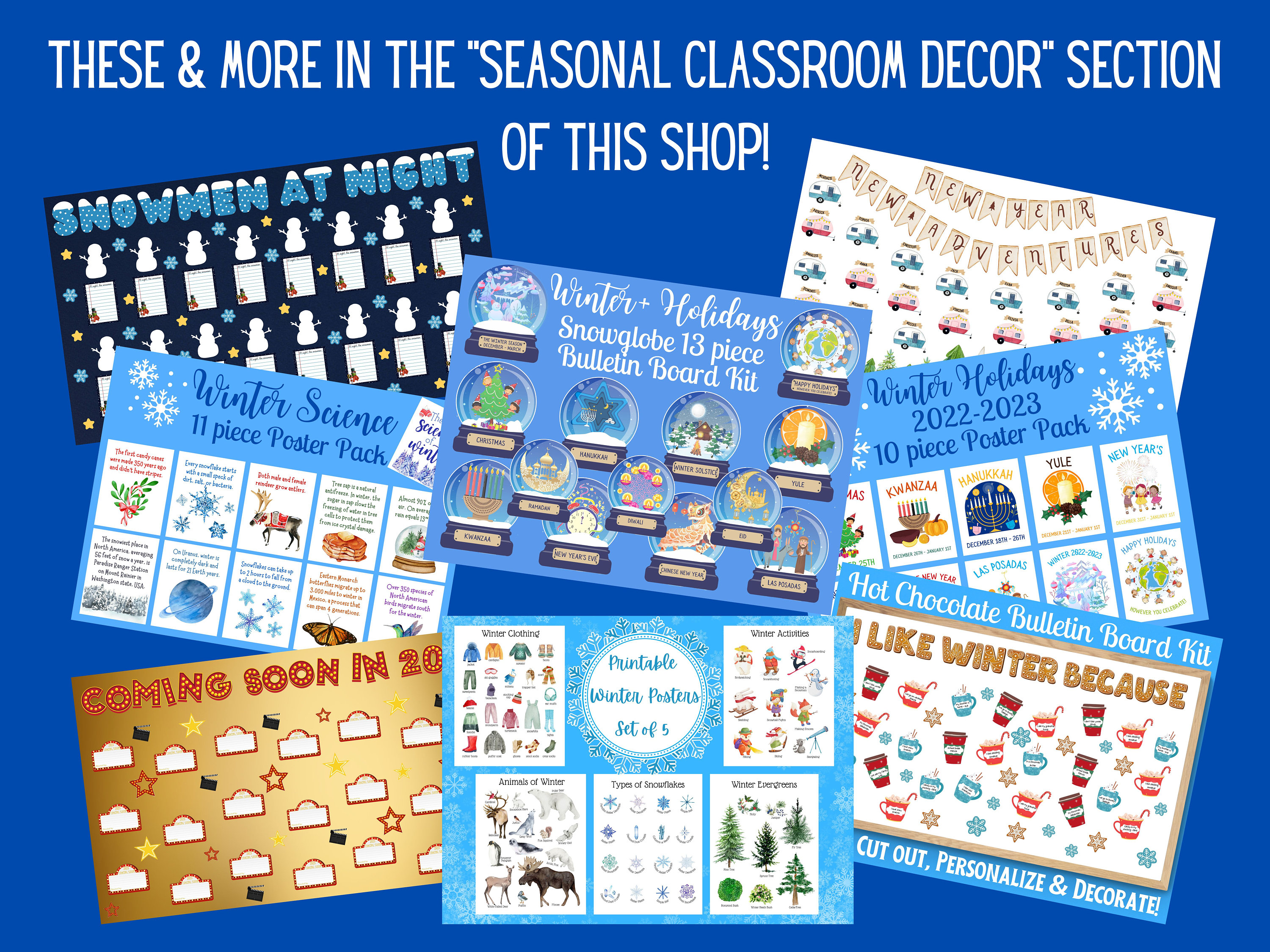 Winter Bulletin Board Kit-classroom Decor Set-personalized Bundle-hot ...