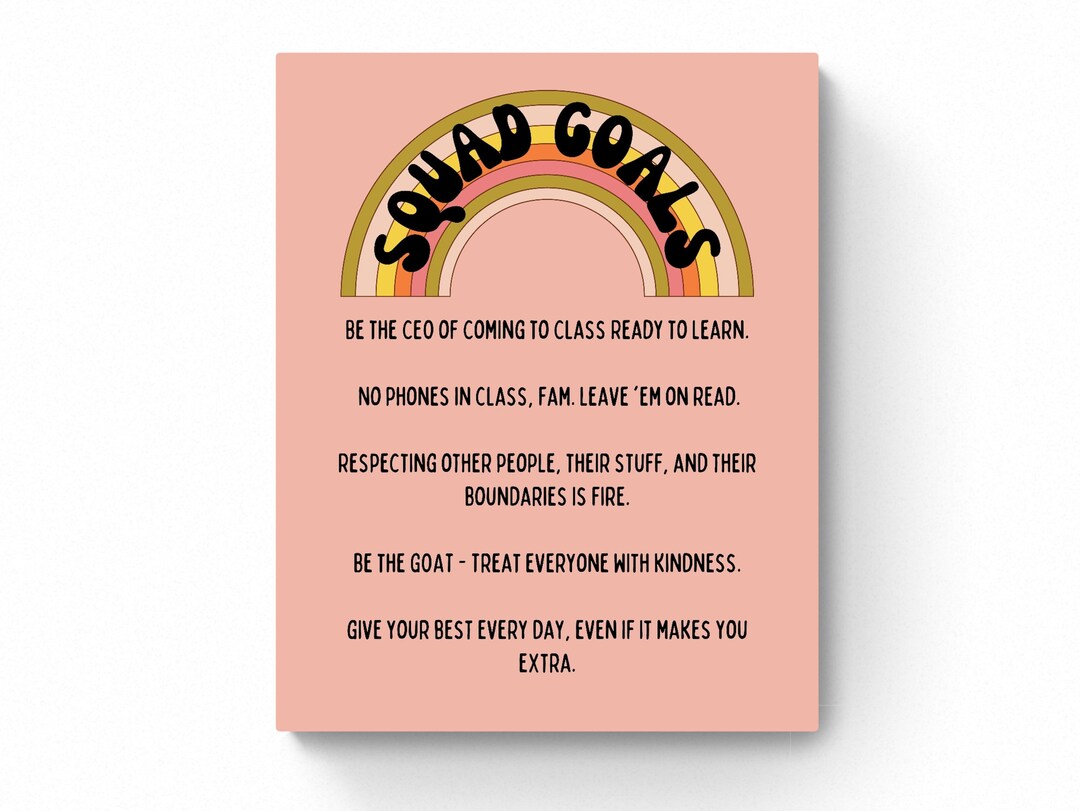 5 Sizes-funny Class Rules Sign-teen Slang-middle Junior High School ...
