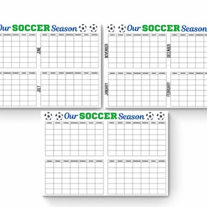 3 VERSIONS-XL Soccer Season Wall Calendar-planner-entryway-giant Huge ...