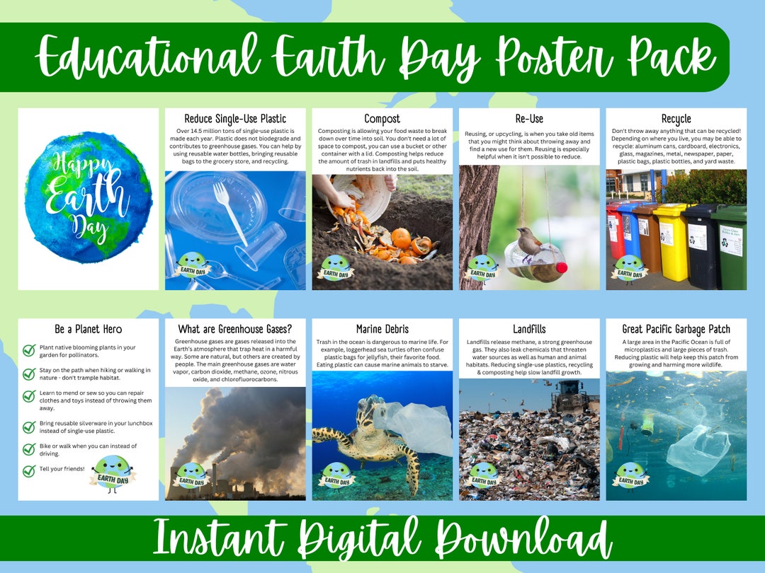 Printable Educational Earth Day Poster Set-environmental-environmental ...
