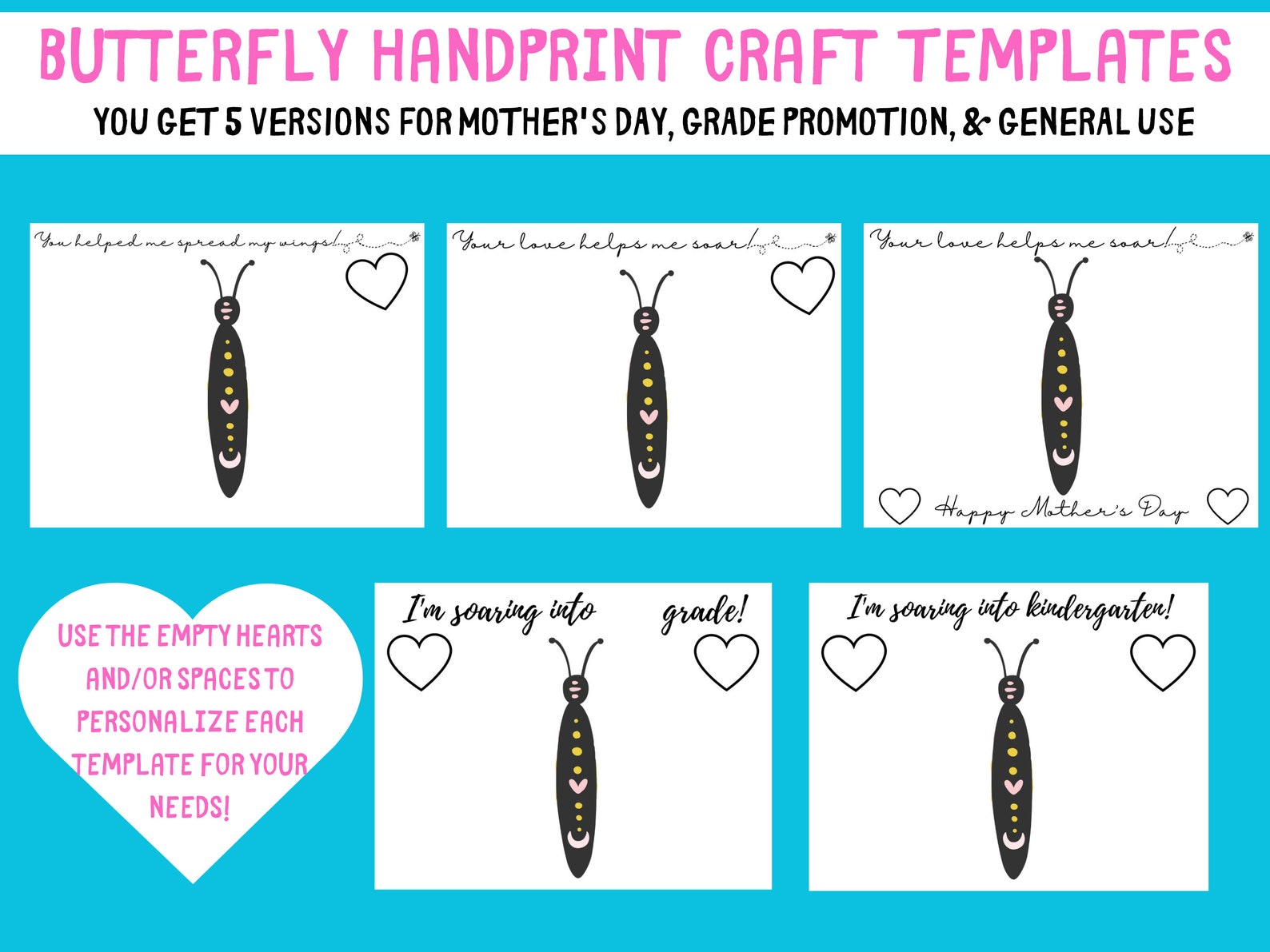 Butterfly Handprint Craft Template-mothers Day Printable-art - Etsy UK