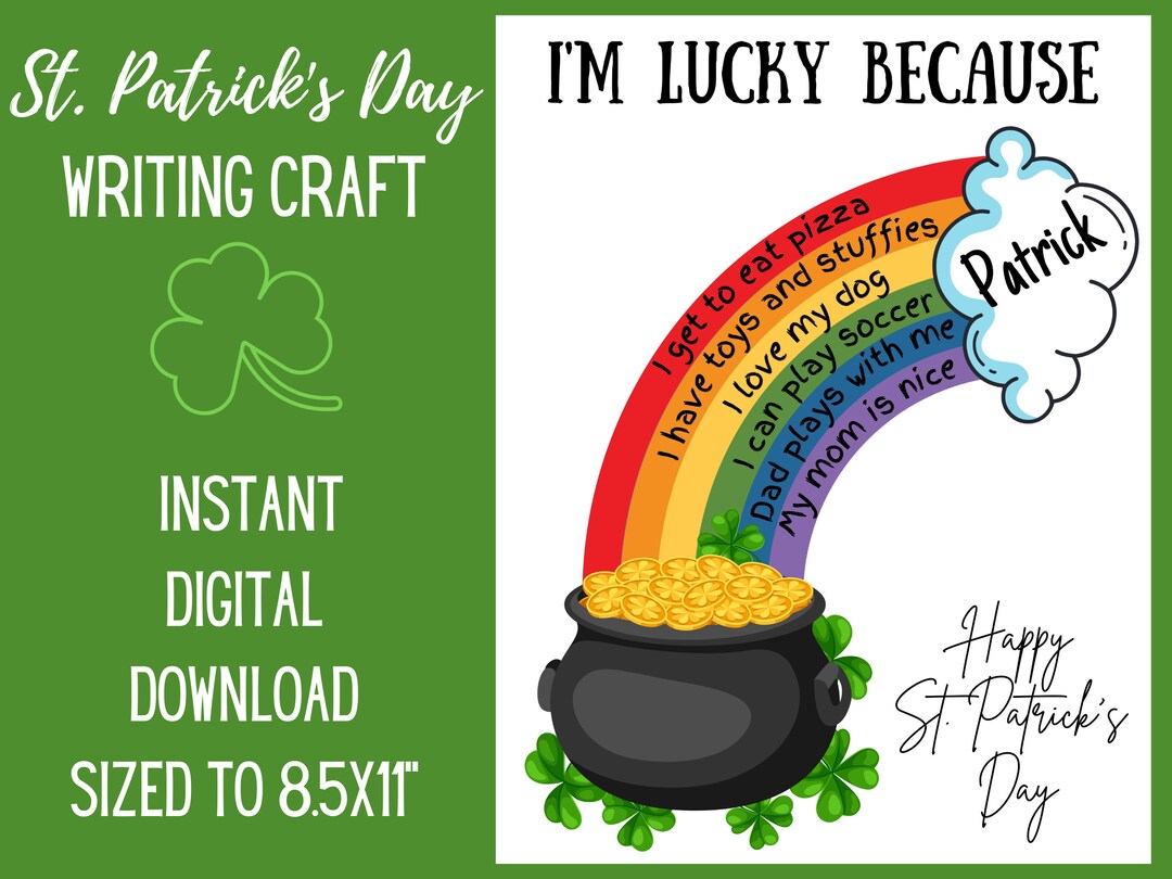Printable Saint Patricks Day Writing Activity-st. Pattys Art Project ...