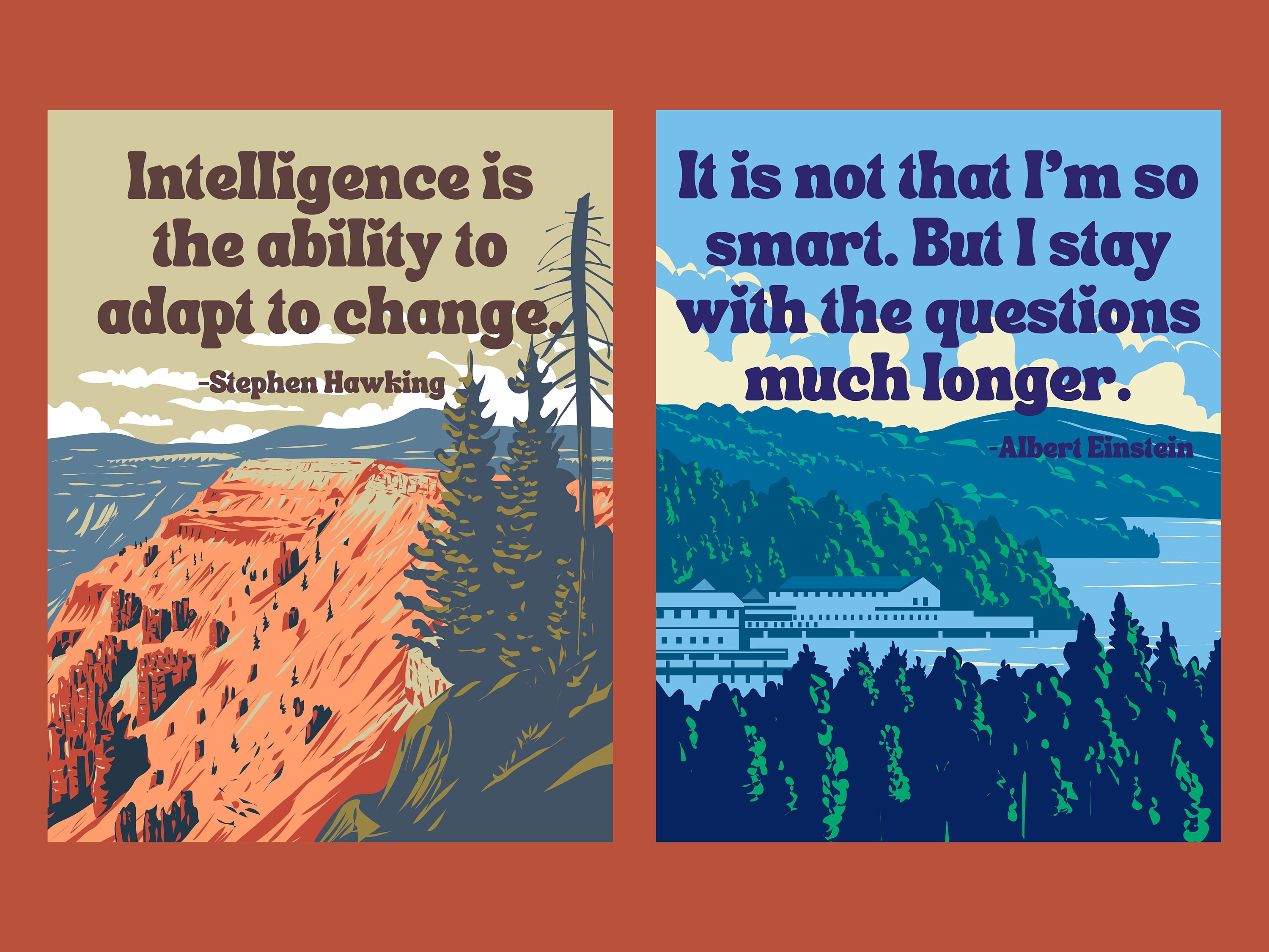 Set of 6 POSTERS in 3 SIZES National Parks Themed - Etsy