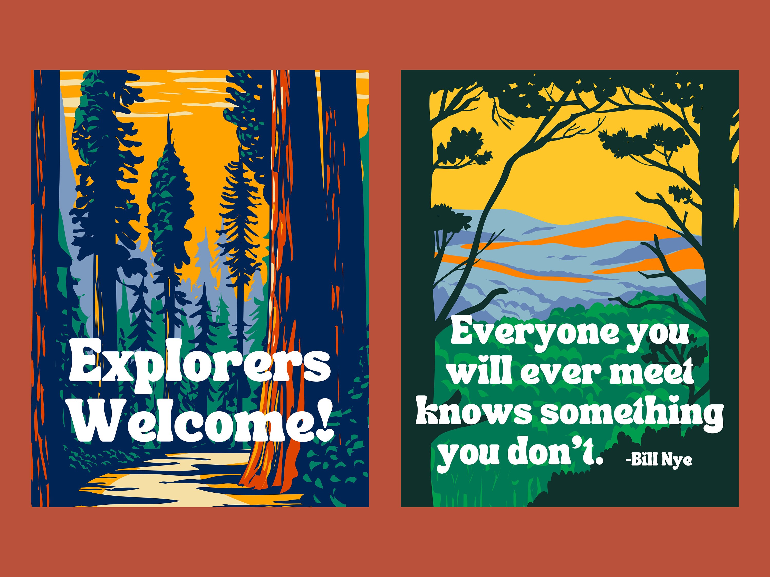 Set of 6 POSTERS in 3 SIZES National Parks Themed - Etsy