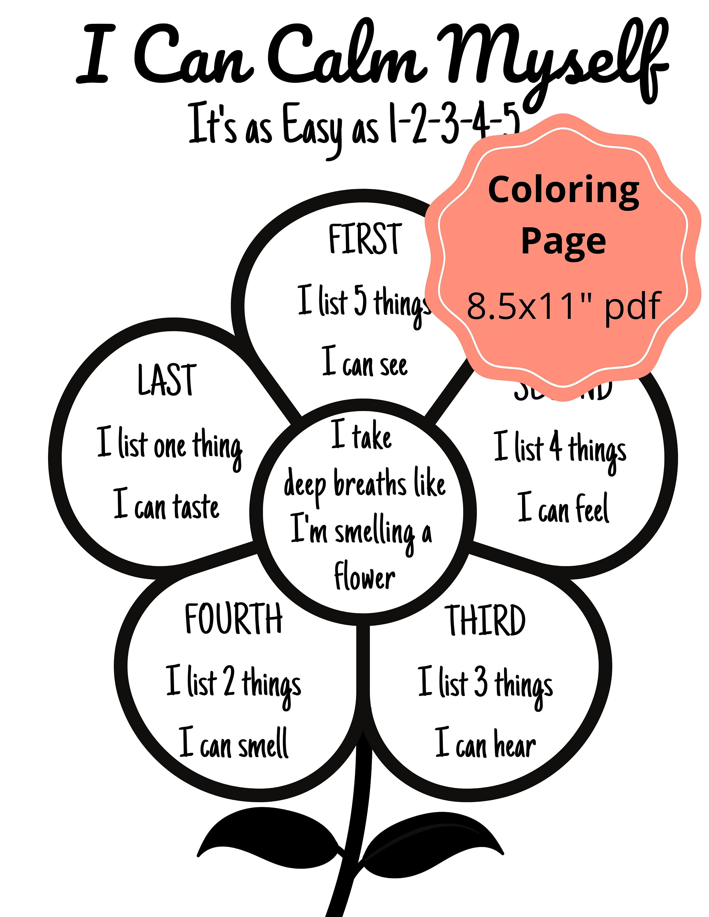 5 Senses Coloring Page