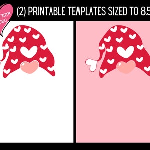 Printable Gnome Handprint Craft Pink & White-valentine's Day Love Art ...