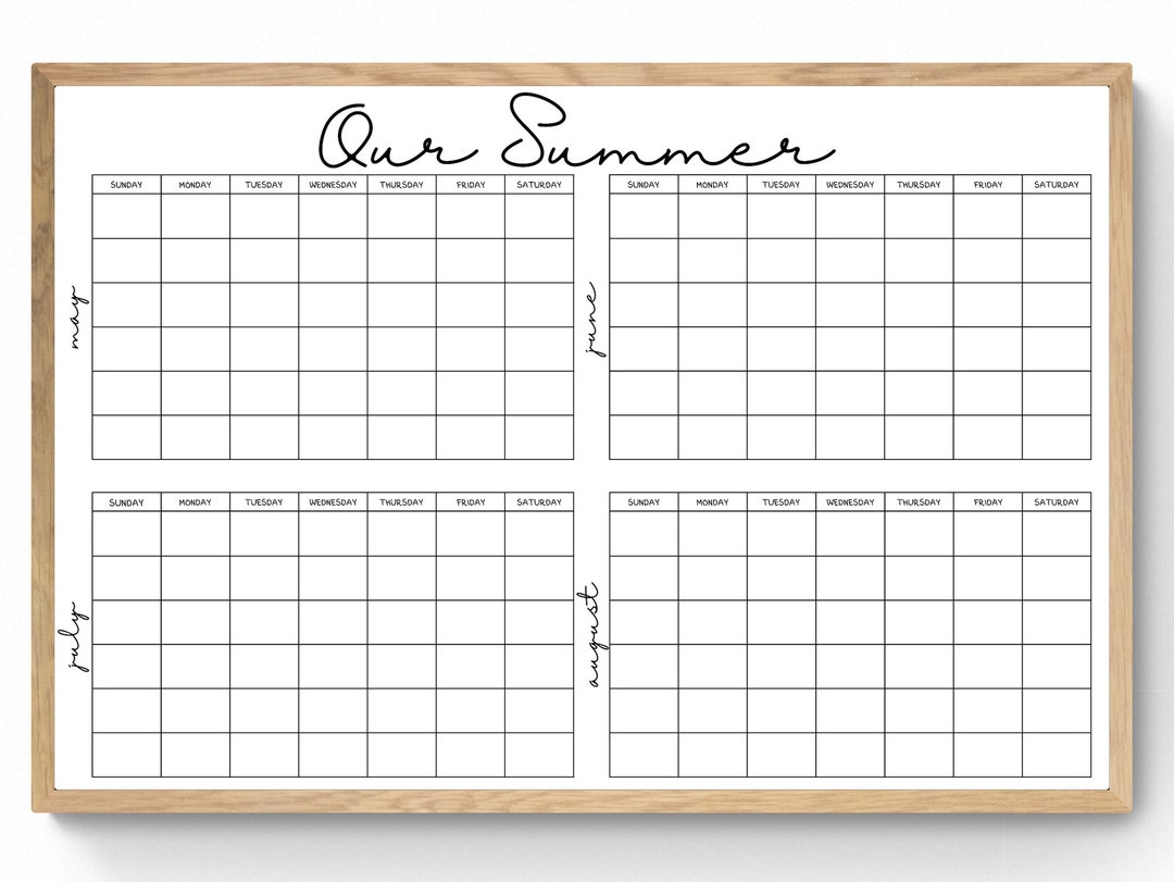 XL Summer Wall Calendar Planner-vacation Rental Home Office-giant Huge ...
