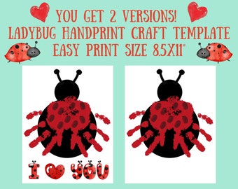 Ladybug Handprint Template - Etsy