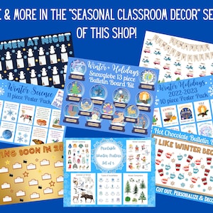 Snowglobe Winter Holiday Bulletin Board Kit-set-classroom Decor Bundle ...