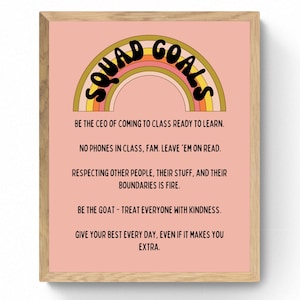 5 Sizes-funny Class Rules Sign-teen Slang-middle Junior High School ...