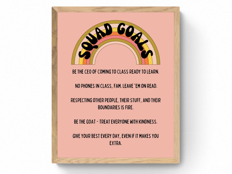 5 Sizes-funny Class Rules Sign-teen Slang-middle Junior High - Etsy