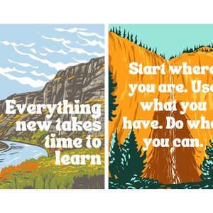 Set of 6 POSTERS in 3 SIZES! National Parks Themed Growth Mindset ...