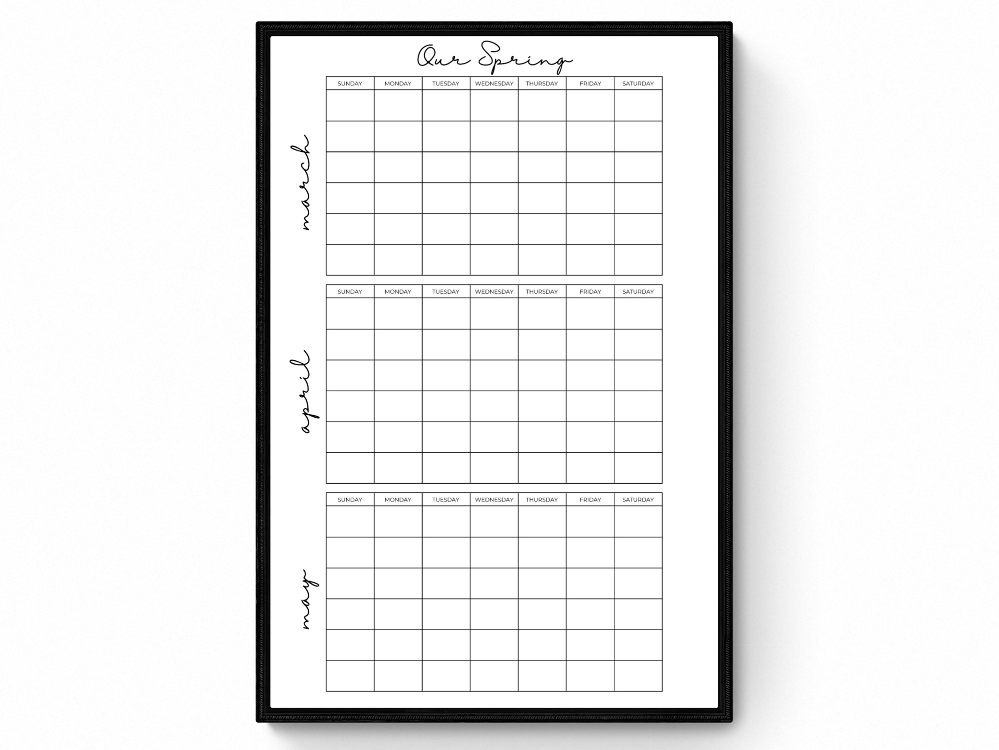 Spring XL Wall Calendar-planner-vacation Rental Home - Etsy
