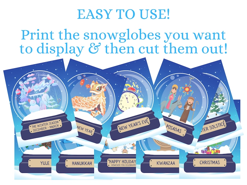 Snowglobe Winter Holiday Bulletin Board Kit-set-classroom - Etsy