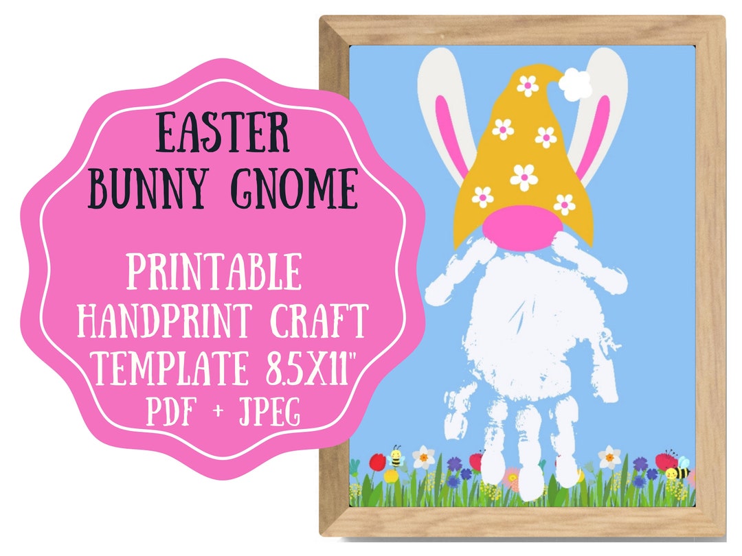 Print at Home-2 Versions-handprint Craft-easter Spring Gnome-art Parent ...