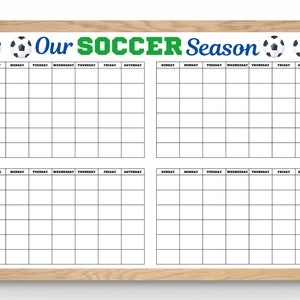 3 VERSIONS-XL Soccer Season Wall Calendar-planner-entryway-giant Huge ...