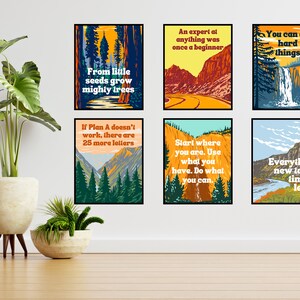 Set of 6 POSTERS in 3 SIZES! National Parks Themed Growth Mindset ...