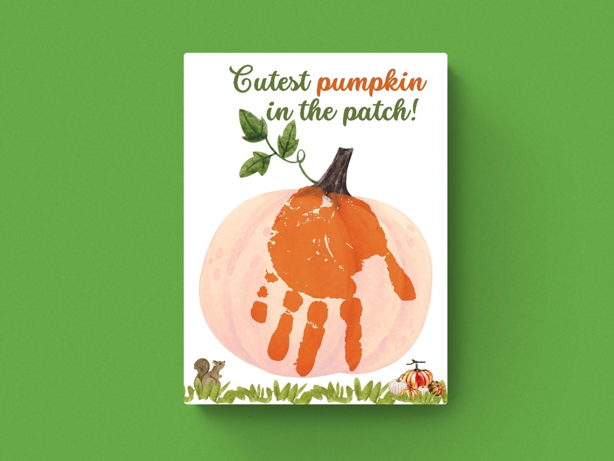 Pumpkin Patch Handprint Craft Template-printable-art Parent - Etsy