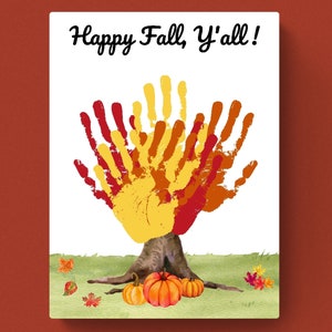 Fall Leaves Handprint Craft Template-printable-art Parent Gift ...