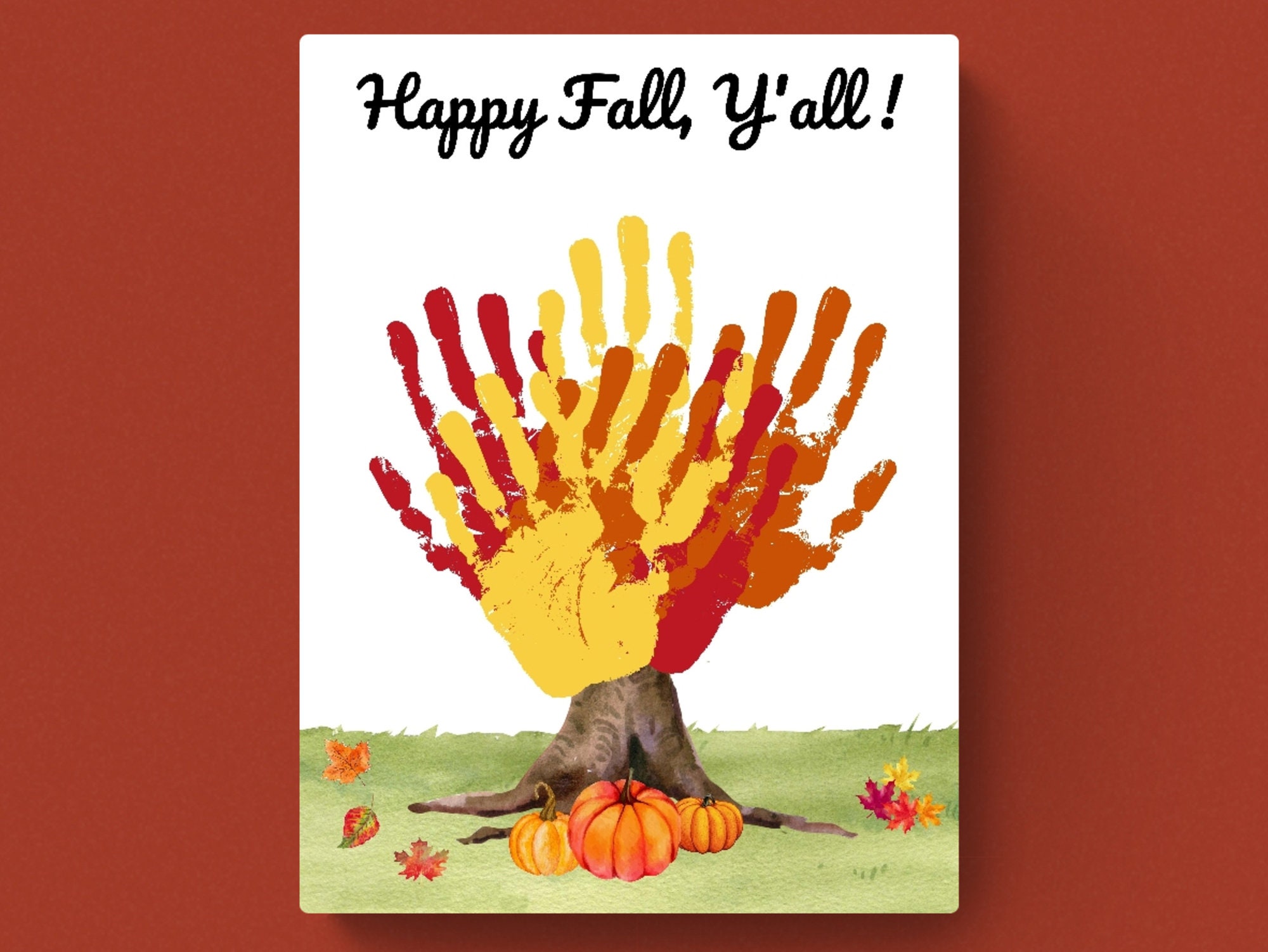 Fall Leaves Handprint Craft Template-printable-art Parent - Etsy