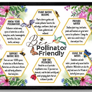 Bee Pollinator Friendly Print-save the Bees-native Prairie-butterfly ...