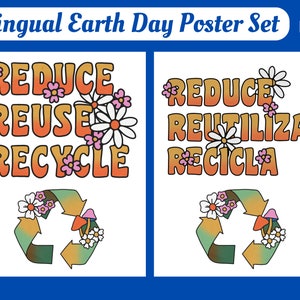 Printable Spanish + English Earth Day Poster Set-retro-esl ...