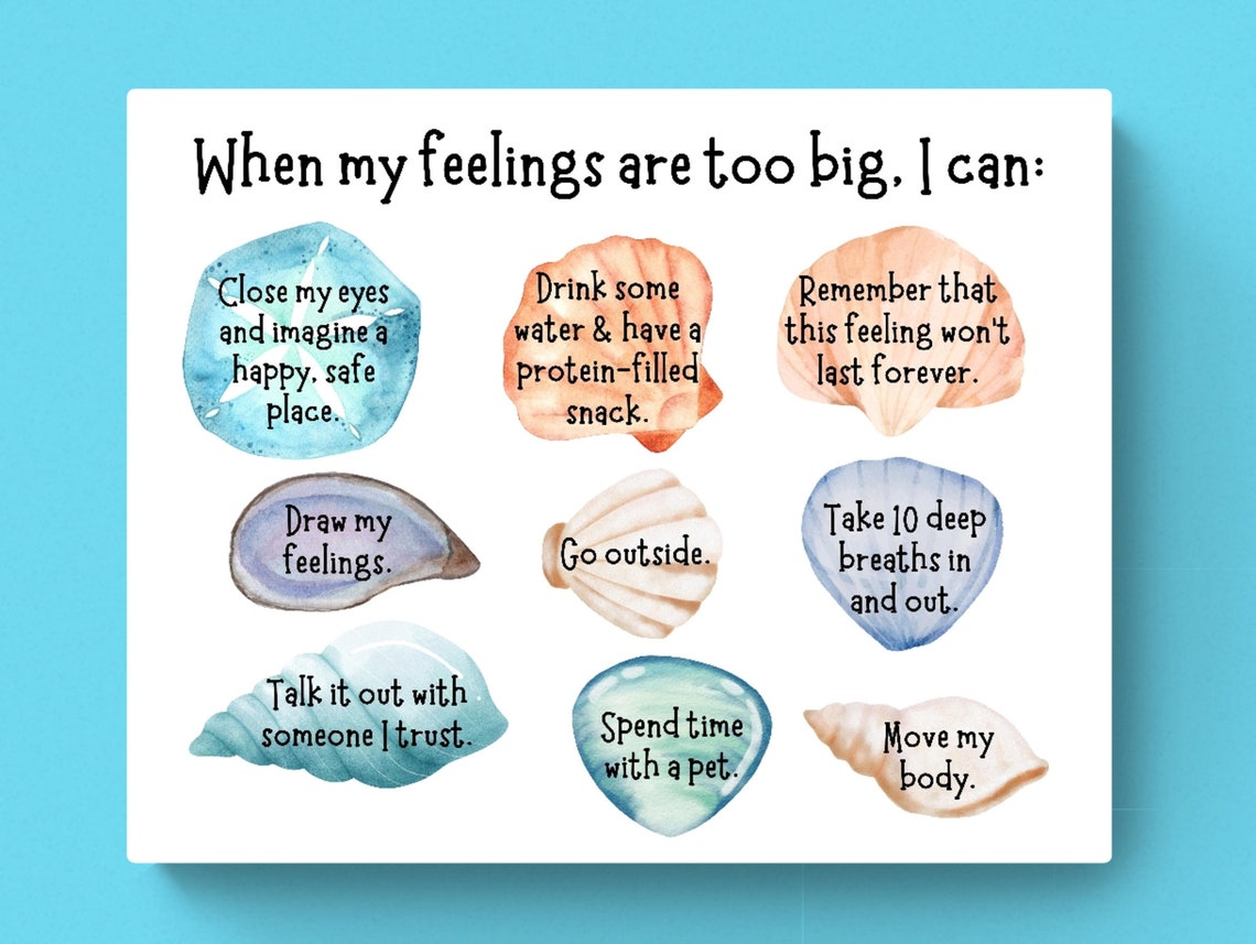 SET of 4 POSTERS in 4 SIZES! Calm Down Corner Ocean Themed Classroom ...