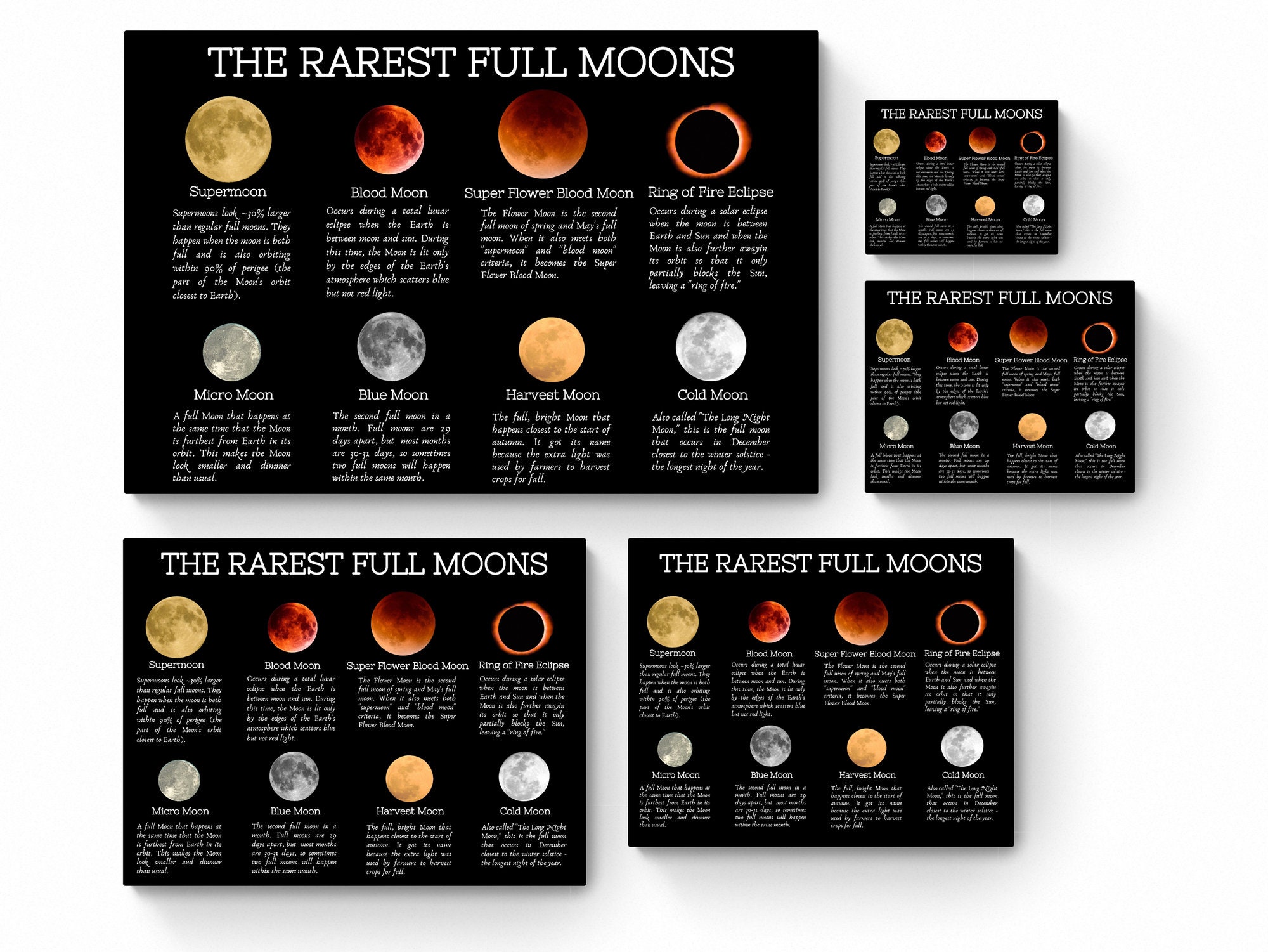 5 Sizes-the Rarest Full Moons Print-educational - Etsy