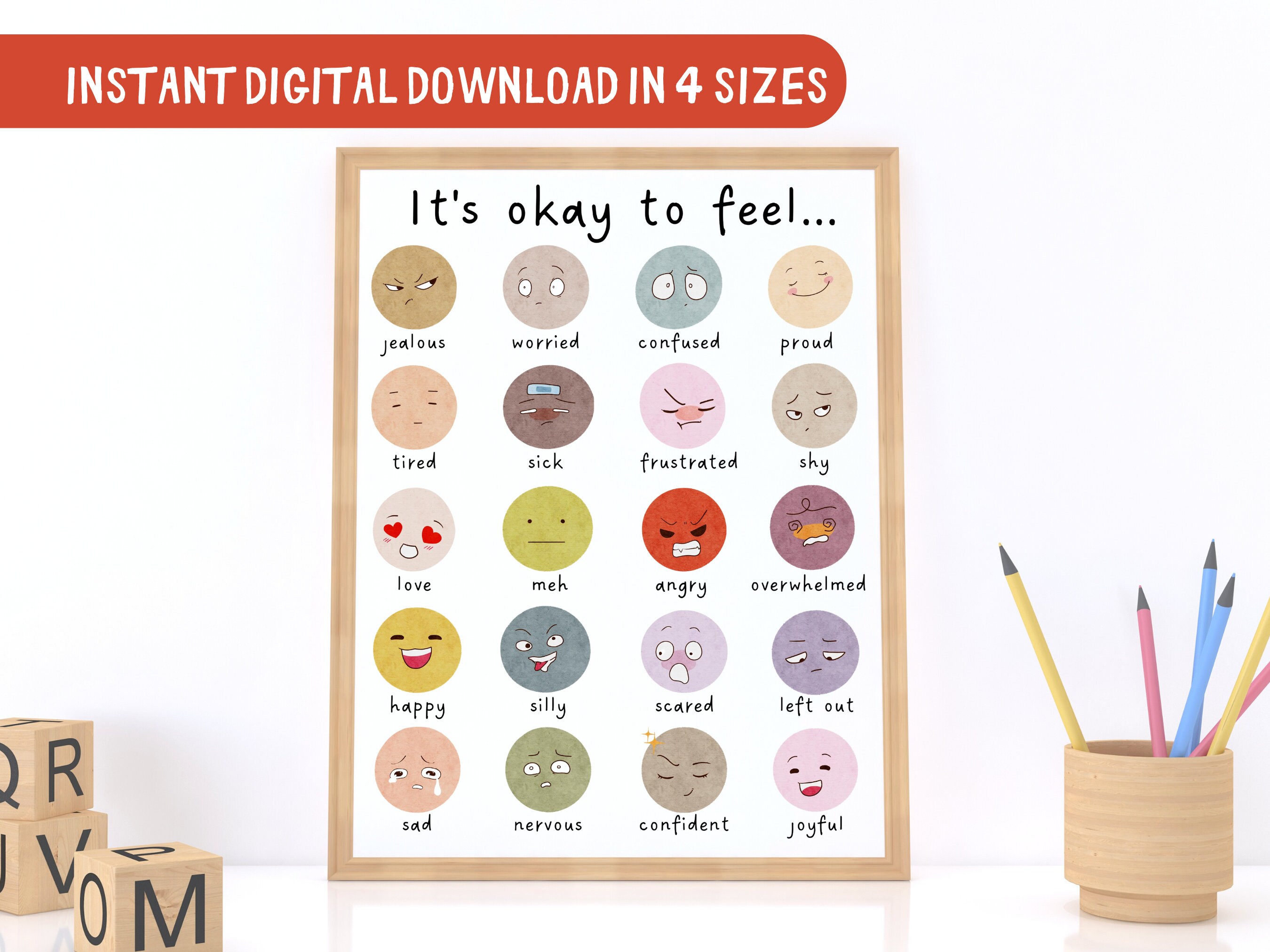 4 Sizes-feelings Chart-classroom Emotions Decor-class - Etsy Australia