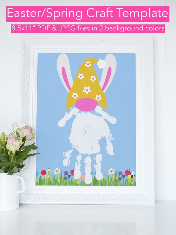 Print at Home-2 Versions-handprint Craft-easter Spring | Etsy