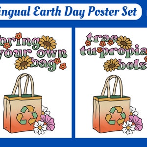 Printable Spanish + English Earth Day Poster Set-retro-esl ...