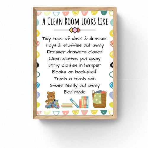 Print-at-home Kids Room Cleaning Guide Printable-family - Etsy