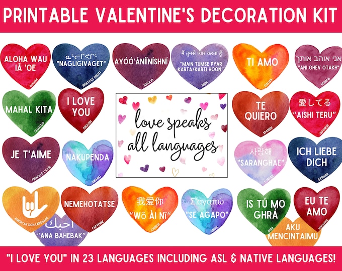 I Love You Different Languages Love Black and White Gray - Etsy