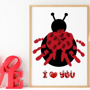 4 Versions-ladybug Handprint Craft Template-spring Valentines Ladybird ...
