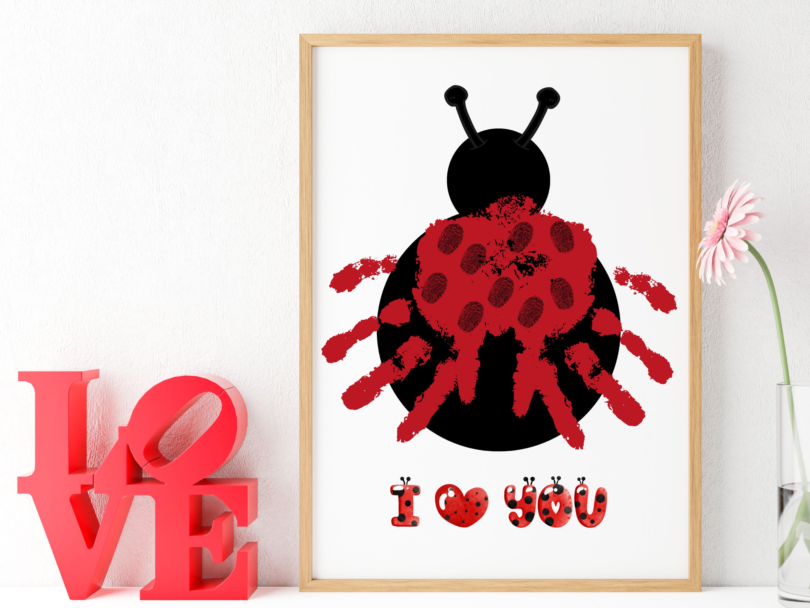 4 Versions-ladybug Handprint Craft Template-spring Valentines - Etsy ...