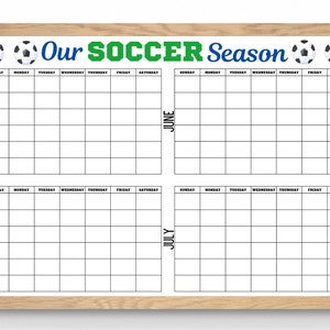 3 VERSIONS-XL Soccer Season Wall Calendar-planner-entryway-giant Huge ...