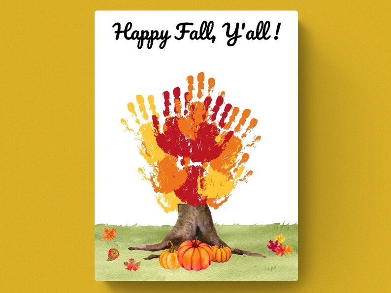 Fall Leaves Handprint Craft Template-printable-art Parent - Etsy