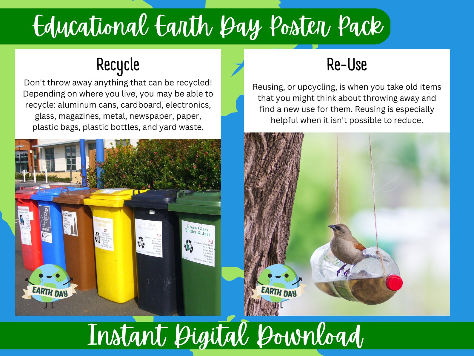 Printable Educational Earth Day Poster Set-environmental-environmental ...