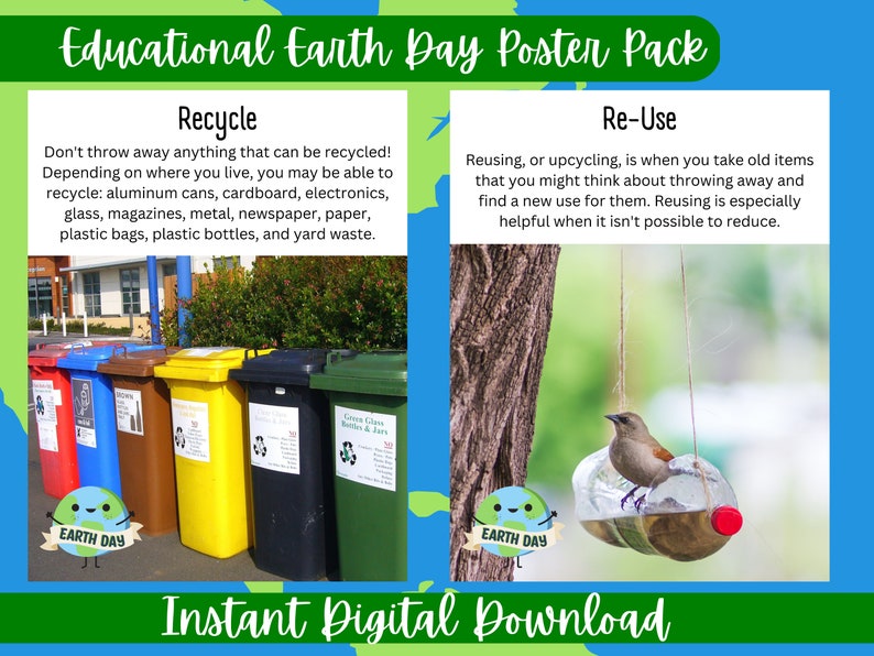 Printable Educational Earth Day Poster Set-environmental-environmental ...